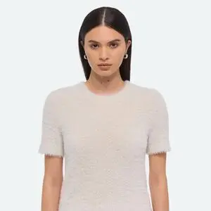 Helmut Lang Cropped Sweater Tee - Ivory