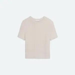 Helmut Lang Cropped Sweater Tee - Ivory