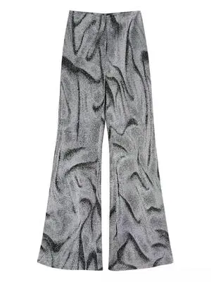 MARGHERITA MACCAPANI Swirl-print Flared Trousers - Black