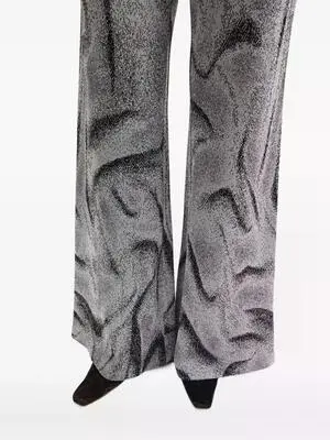MARGHERITA MACCAPANI Swirl-print Flared Trousers - Black