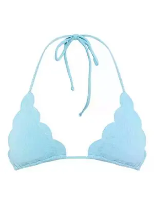 Marysia Broadway Scallop-edge Bikini Top - Blue