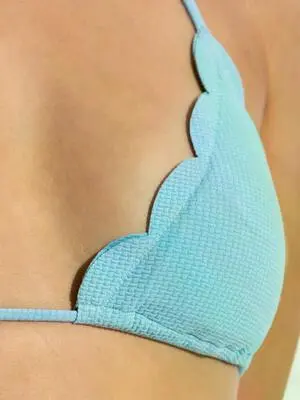 Marysia Broadway Scallop-edge Bikini Top - Blue