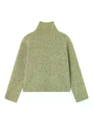 GANNI Brushed Pullover With Open Back - Green
