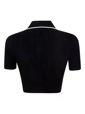 Amiri Embroidered Ribbed-knit Polo Top