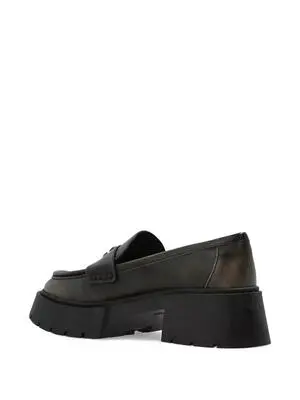 COACH Logo-plaque Leather Loafers - Black