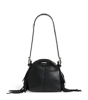 Maje Leather Miss M Mini Bag - Black