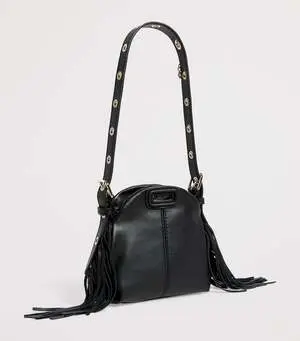 Maje Leather Miss M Mini Bag - Black