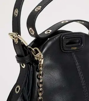 Maje Leather Miss M Mini Bag - Black