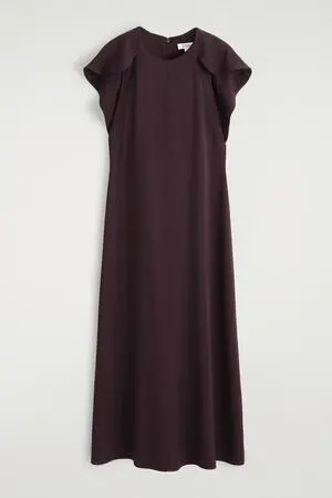 Cos Cape-shoulder Midi Dress - Pink