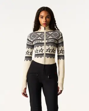 Perfect Moment Intarsia-knit Merino Wool Bodysuit - White