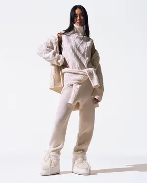 Perfect Moment Crystal Merino Wool Jogger - Cream