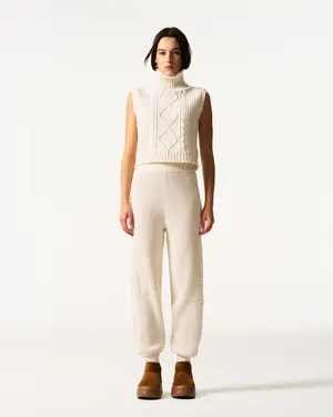 Perfect Moment Crystal Merino Wool Jogger - Cream