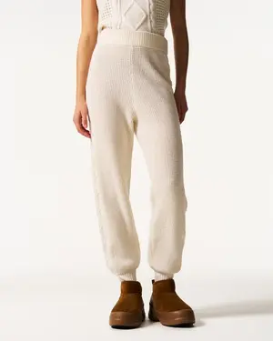 Perfect Moment Crystal Merino Wool Jogger - Cream
