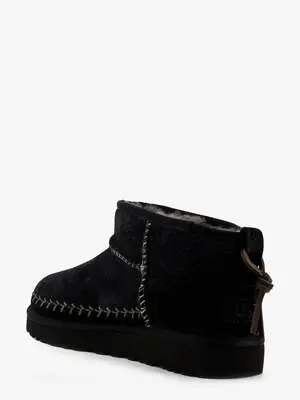 UGG Classic Ultra Mini Biarritz Suede Ankle Boots - Black
