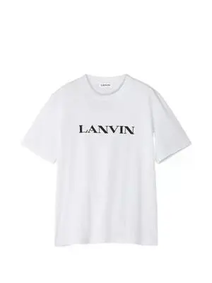 LANVIN Logo-embroidered Cotton T-shirt - White