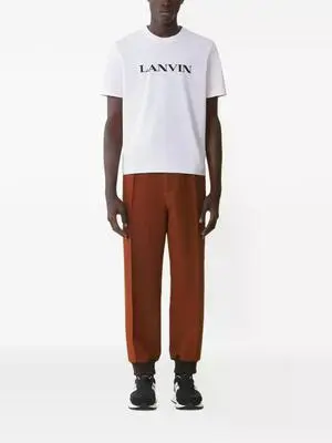 LANVIN Logo-embroidered Cotton T-shirt