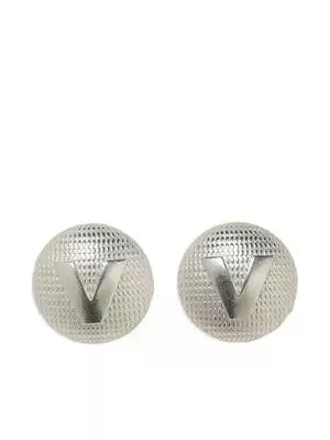 Vetements V-button Brass Earrings