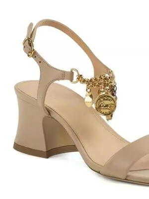 Chloé 55mm Charm-embellished Block-heel Sandals - Neutrals