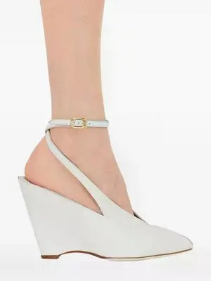 FERRAGAMO 90mm Peep-toe Wedge Pumps