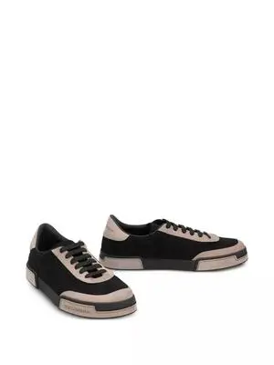 Dolce & Gabbana Portofino Yacht Calfskin-panel Sneakers - Black
