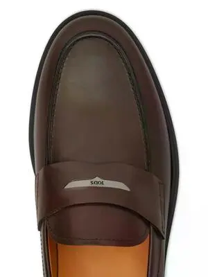 TOD'S Leather Penny Loafers - Brown