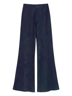 MARGHERITA MACCAPANI Flared Trousers With Glitter Embellishments - Blue
