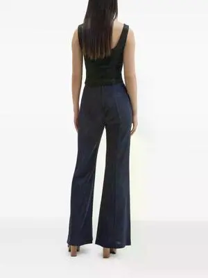 MARGHERITA MACCAPANI Flared Trousers With Glitter Embellishments - Blue