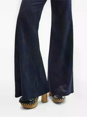 MARGHERITA MACCAPANI Flared Trousers With Glitter Embellishments - Blue