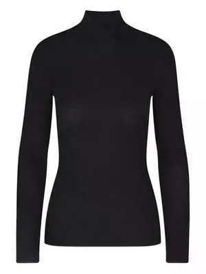 FRAME Ribbed High-neck Top - Black