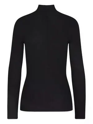 FRAME Ribbed High-neck Top - Black