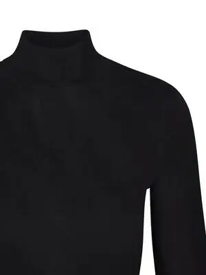 FRAME Ribbed High-neck Top - Black