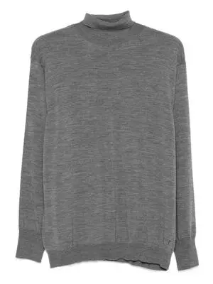 Erika Cavallini Wool Turtleneck Top - Grey