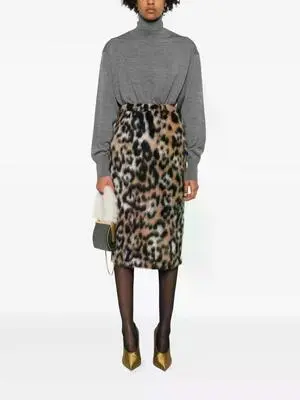 Erika Cavallini Wool Turtleneck Top - Grey