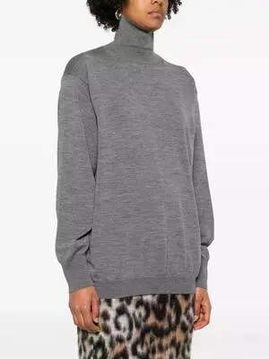 Erika Cavallini Wool Turtleneck Top - Grey