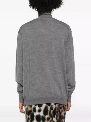 Erika Cavallini Wool Turtleneck Top - Grey