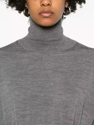 Erika Cavallini Wool Turtleneck Top - Grey