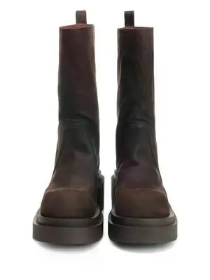 Rick Owens 60mm Platform Leather Boots - Brown
