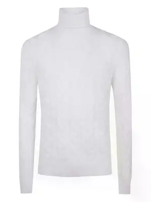 GRAN SASSO Cable-knit Turtleneck Sweater - White