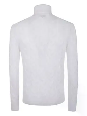 GRAN SASSO Cable-knit Turtleneck Sweater - White