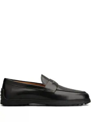 TOD'S Leather Penny Loafers - Black