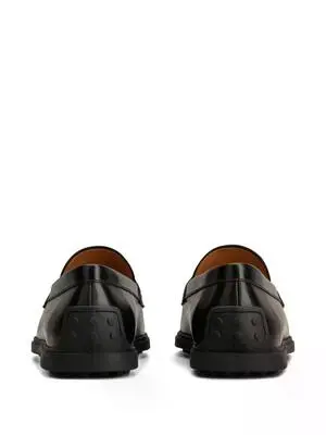 TOD'S Leather Penny Loafers - Black