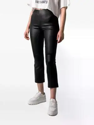 Vince Leather Flared Trousers