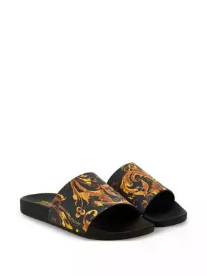 Versace Baroque-print Slides - Black