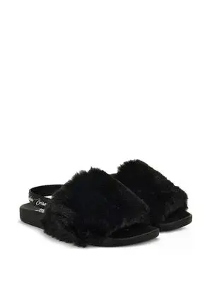 Versace Fur-trimmed Slingback Slides