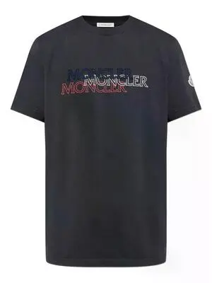 Moncler Logo-printed Cotton T-shirt - Blue