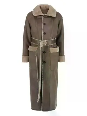 URBANCODE Belted Buttoned Coat Grey