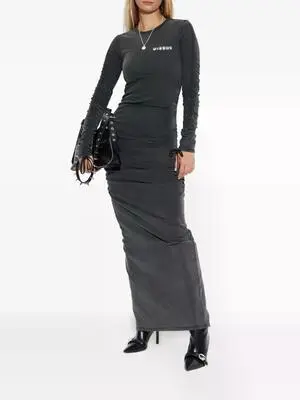 MISBHV Long-sleeve Drawstring Maxi Dress