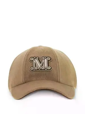 Max Mara Logo-patch Wool Cap - Brown