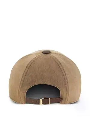 Max Mara Logo-patch Wool Cap - Brown