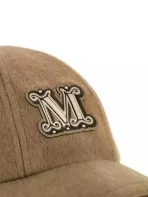 Max Mara Logo-patch Wool Cap - Brown